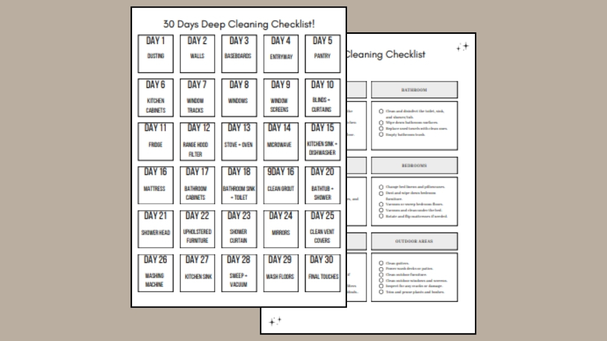 30 Days Deep Cleaning House Checklist for 2025 – Fizzy Flare