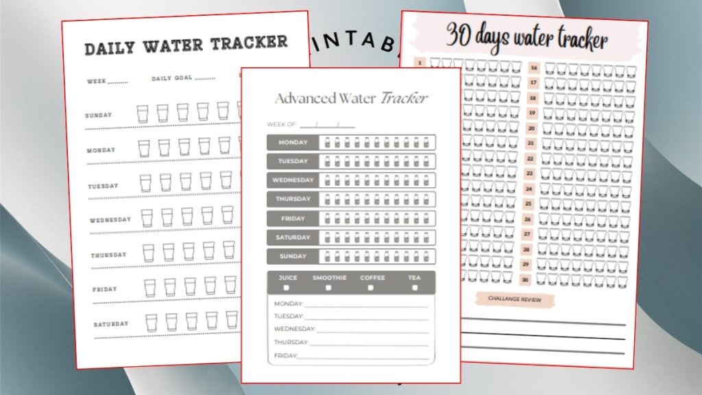 4 Water Trackers Printable for 2026 – Fizzy Flare