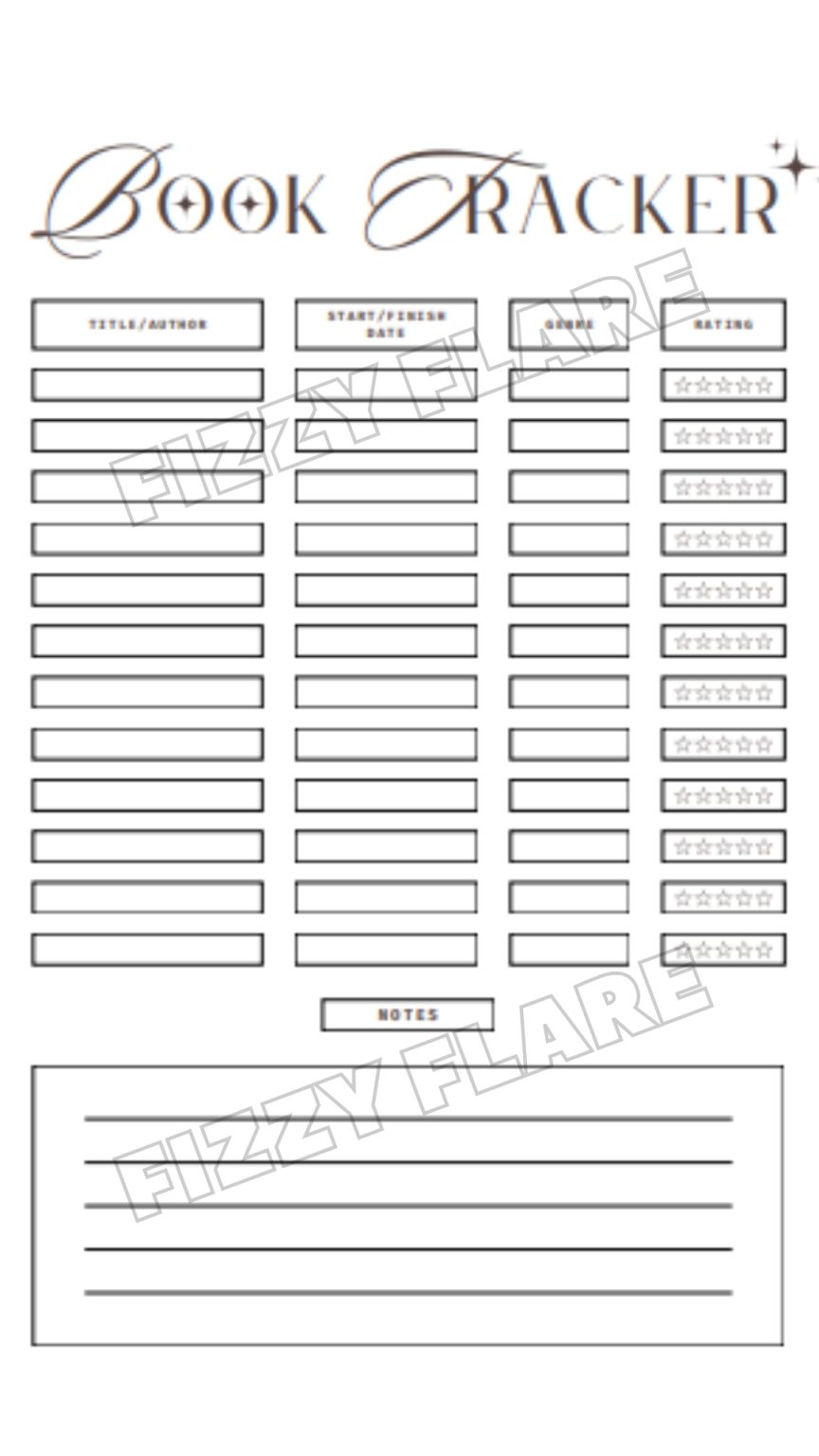 3 Book Tracker Printable for 2026 – Fizzy Flare