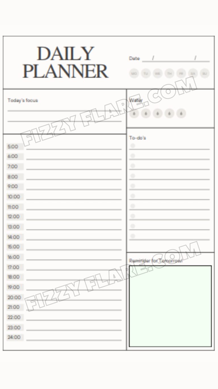 3 Daily Planner Printables Free for 2025 – Fizzy Flare