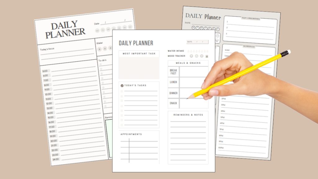 3 Daily Planner Printables Free for 2025 – Fizzy Flare