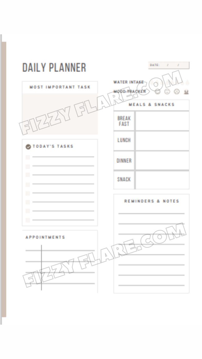 3 Daily Planner Printables Free for 2025 – Fizzy Flare